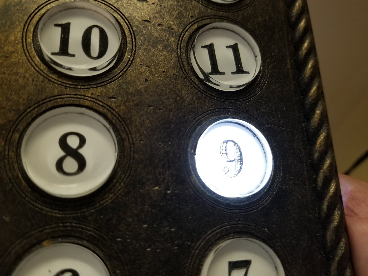 Elevator Trio - 13 floor panel, Call button panel and Elevator sign ...